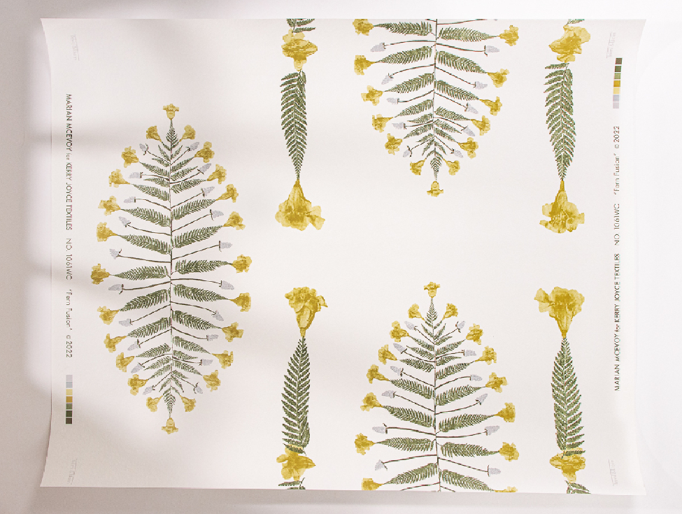 fern fusion wallcovering in beautiful golden, pink and vanilla tones ...