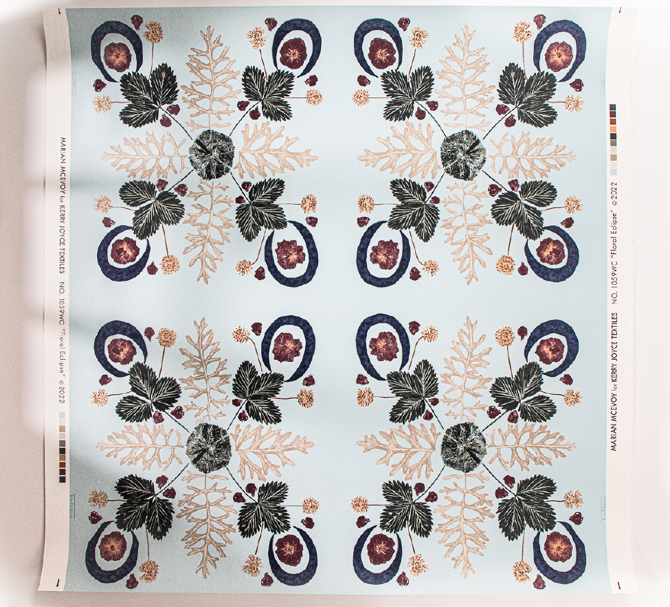 floral eclipse wallcoverings in beautiful ivory, gray and blue tones by ...